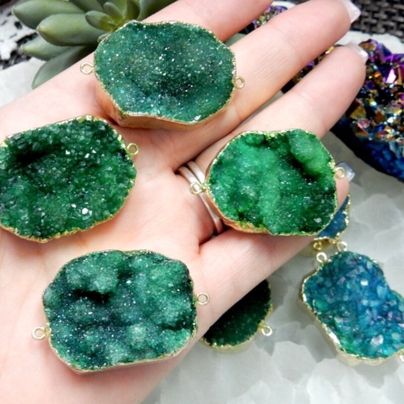 Druzy Pendant Double Bail - Etsy