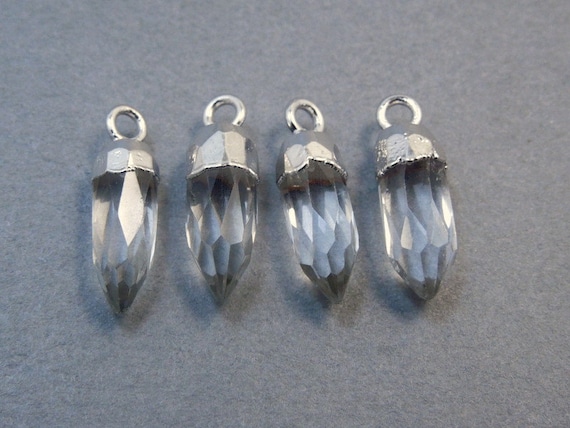 Tiny Crystal Quartz 13mm Spike Pendant Charm with | Etsy