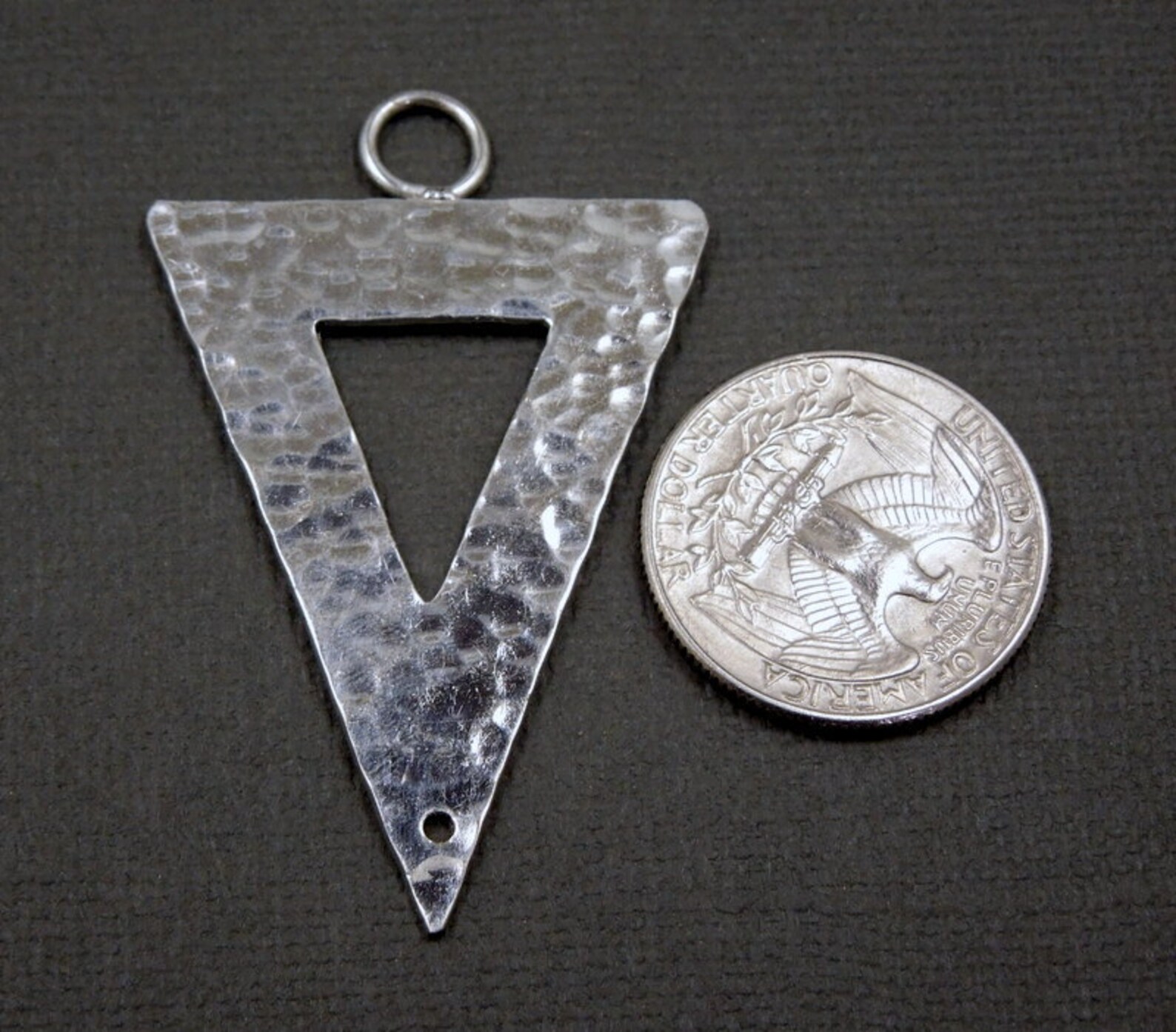 Hammered Triangle Pendant Connector Silver Toned Brass | Etsy