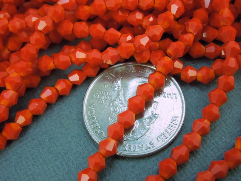 Chinese Crystal Beads 5mm Orange Faceted Bicone Chinese - Etsy