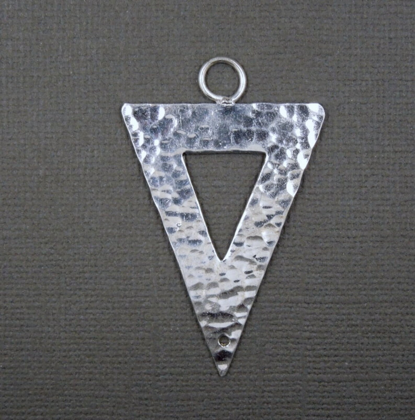 Hammered Triangle Pendant Connector Silver Toned Brass | Etsy