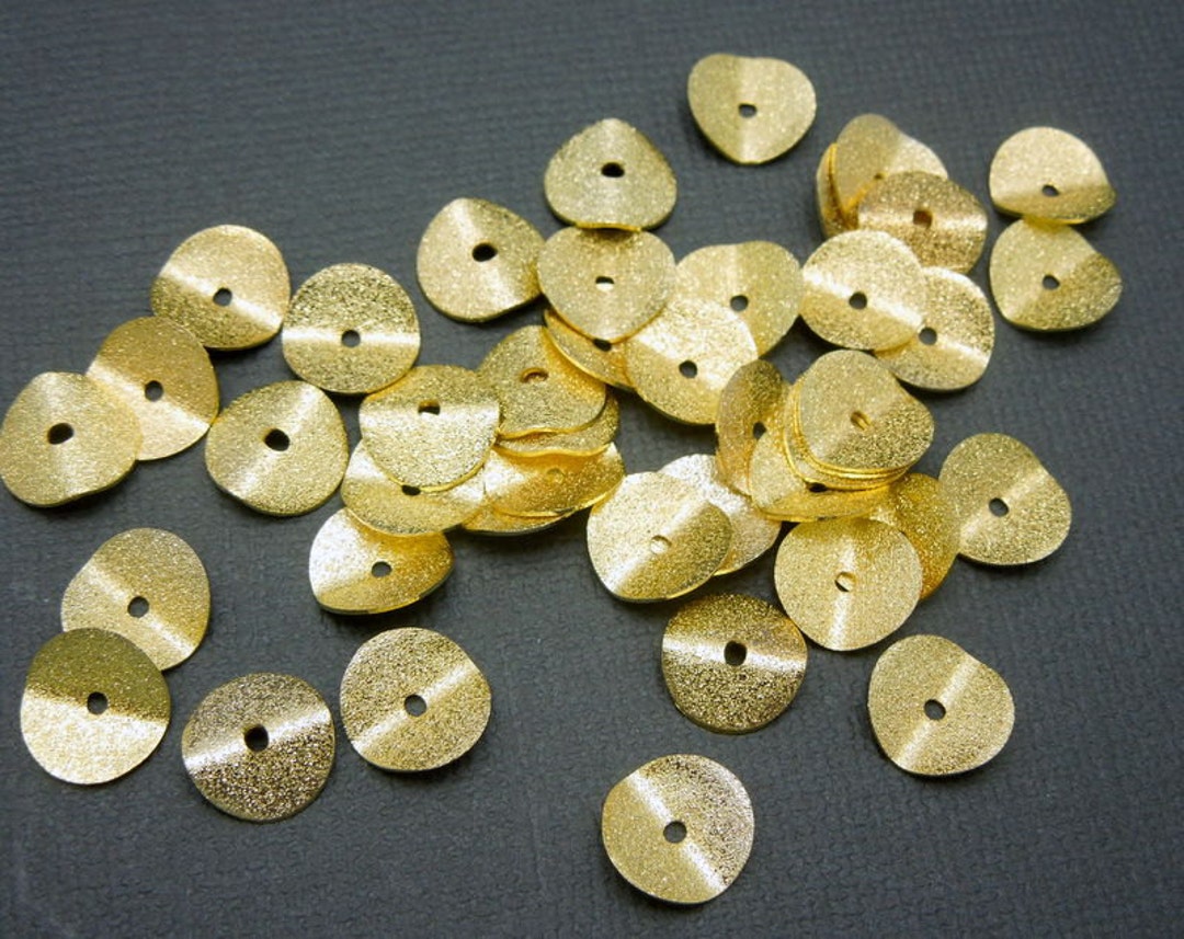 Gold Wavy Disc Spacer 10mm Beads - 20 Beads (S19B4-02) - Etsy