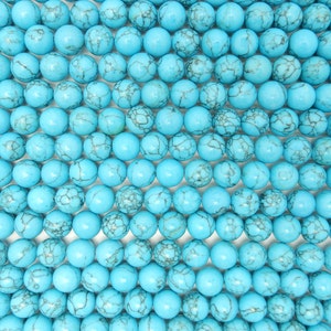 Blue Howlite Beads -- FIVE (5) STRANDS - Beautiful - 10mm Round Howlite ...