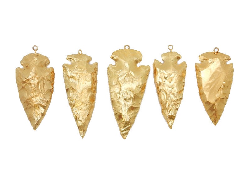 Large Arrowhead Dipped in 24k Gold Electroplated Pendant Charm -made in ...