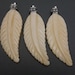 Bone Feather Pendant White Large Feather Pendant With Silver Plated Top ...