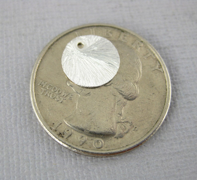 Silver Disk Charm 10mm Brushed Sterling Silver Stamping Tag - Etsy