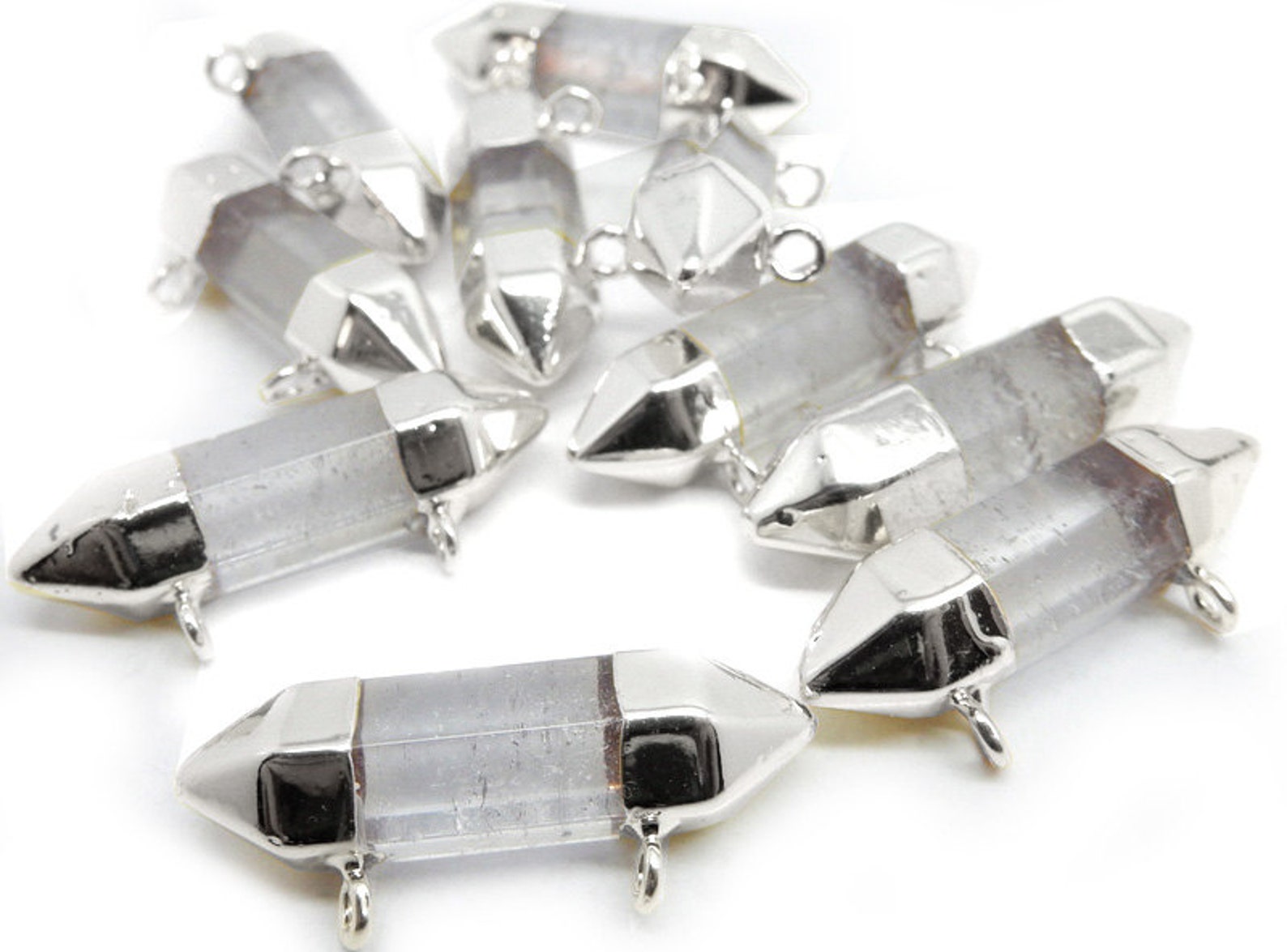 Double Terminated Crystal Quartz Double Bail Pendant With - Etsy
