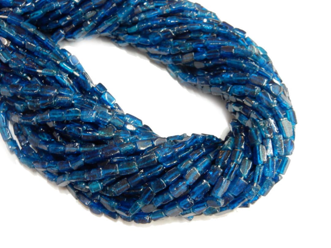 Blue Quartz Rectangle Beads -- 4-8mm Beads -- ONE FULL STRAND (S102B9 ...