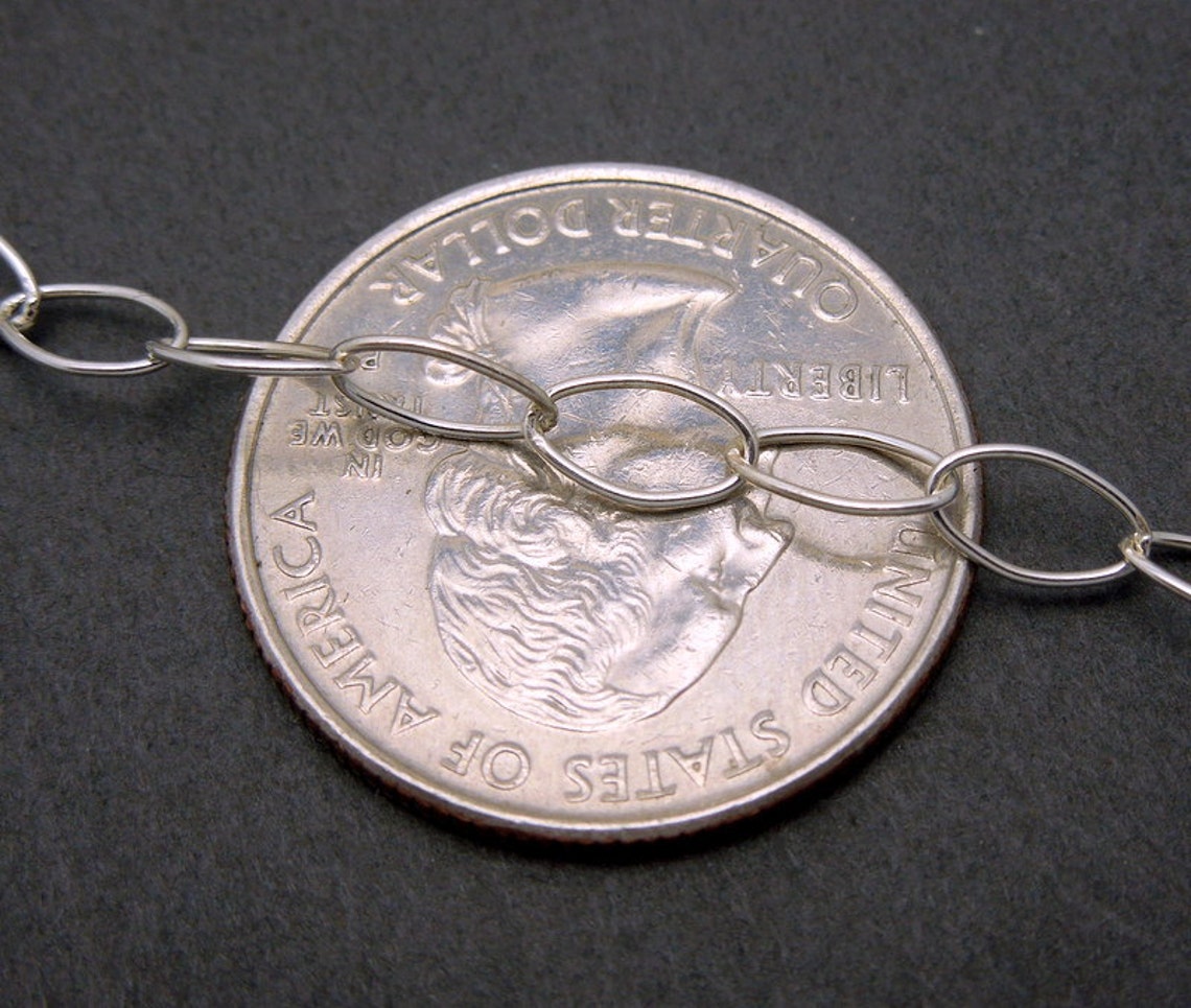 Sterling Silver Chain Sterling Silver 8mm X 5mm Twisted Oval - Etsy