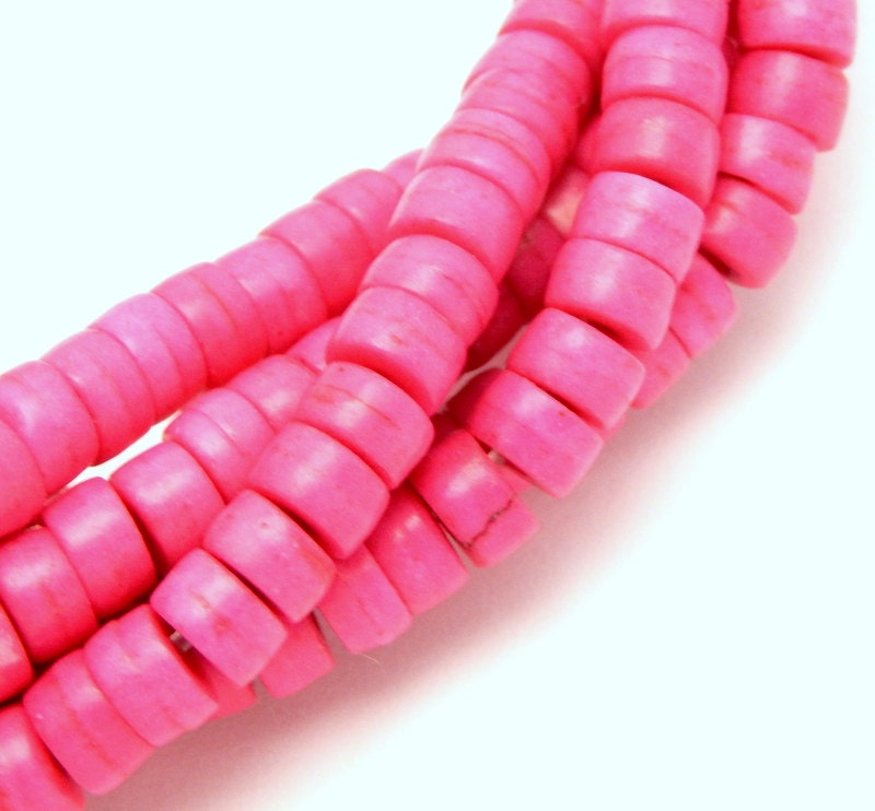 Bright Pink Colored Fimo Bead Strand 4mm 1 STRAND | Etsy