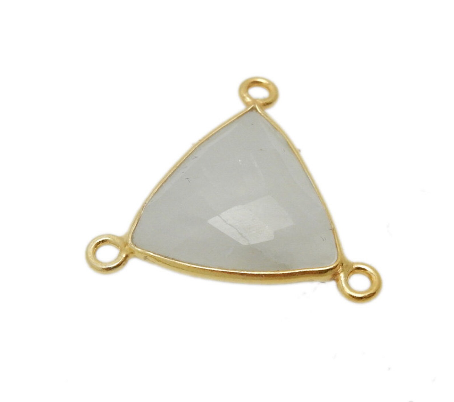 Moonstone Triangle Trillion Bezel Triple Bail Connector - 15mm X 17mm ...