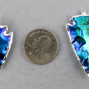 Arrowhead Pendant-- Mystic Blue Titanium Arrowhead With Silver ...
