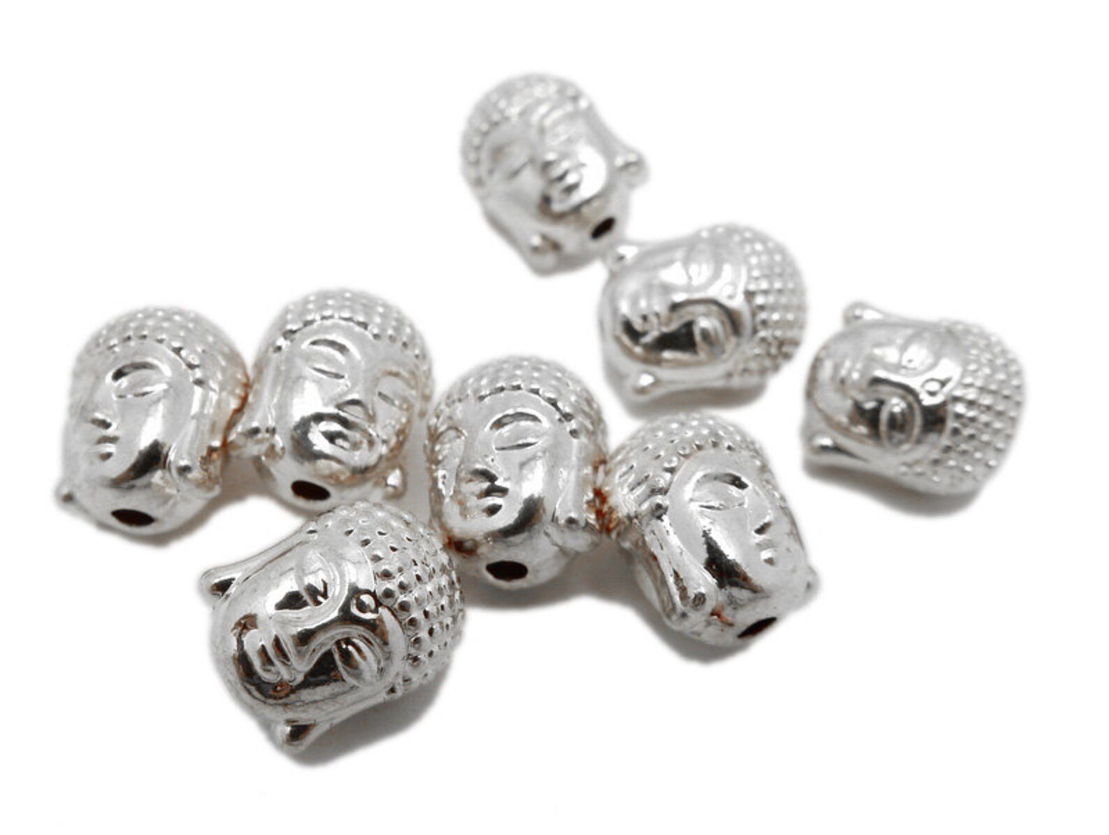Silver Toned Buddah Head Bead BULK LOT OF 5 S1145-04 - Etsy
