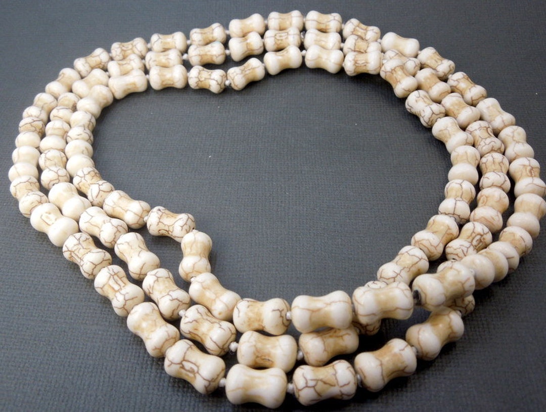 Howlite Beaded -- White Howlite Bone Beaded -- ONE STRAND (S43B1-02) - Etsy
