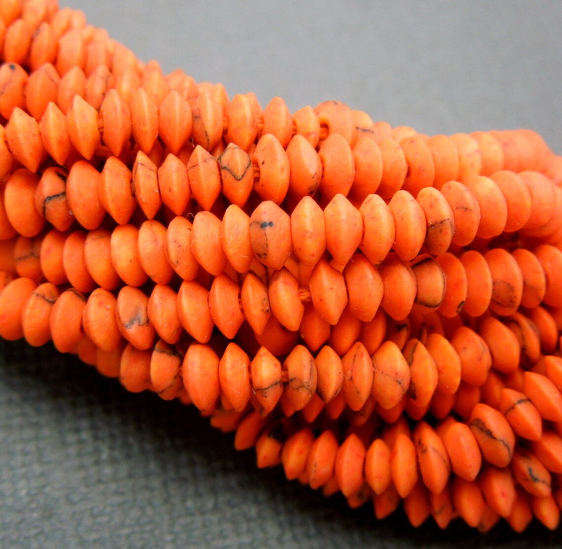 Orange Howlite Heishi 4mm x 2mm Rondelle Beads ONE Full | Etsy