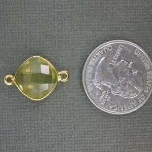 Lemon Quartz Station Square Connector - 10mm Gold Over Sterling Bezel ...