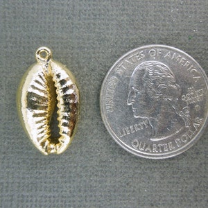 Cowrie Shell-- 24k Gold Electroplated Dipped Cowrie Shell Charm Pendant ...