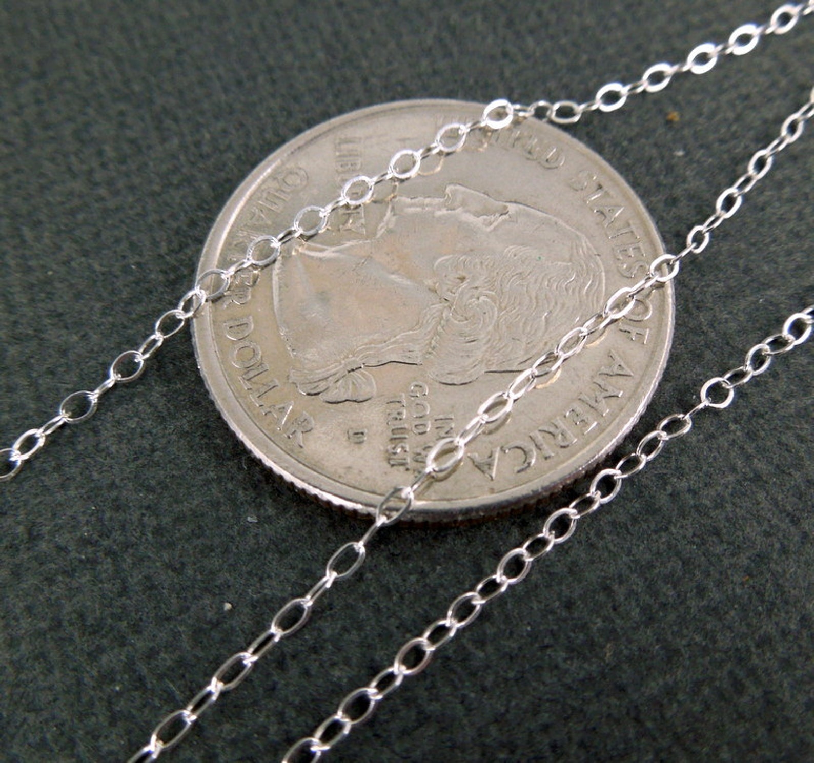 Sterling Silver Chain Flat Cable Chain 1.3mm by 5 Feet - Etsy