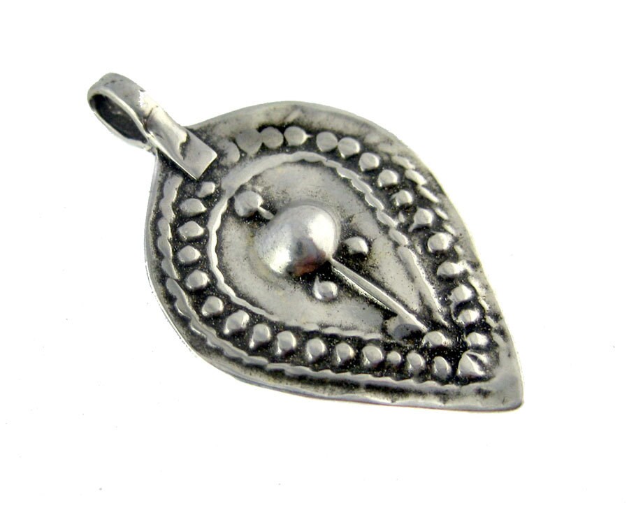 Brass Pendant White Brass Repousse Leaf Shaped Flower | Etsy