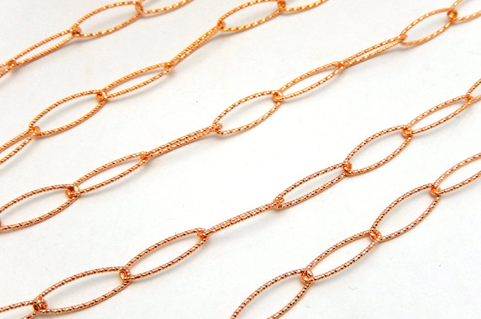 Rose Gold Chain Textured Gold Over Sterling Oval Chain Oval - Etsy