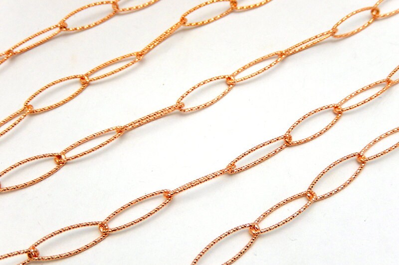 Rose Gold Chain Textured Gold Over Sterling Oval Chain Oval - Etsy