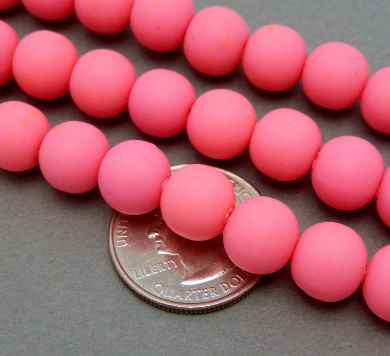 Neon Pink Colored Fimo Bead Strand 10mm Diameter 1 | Etsy