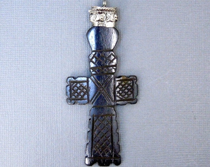Bone Cross Pendant Set With Turquoise, Handcrafted, Nepalese, Tibetan ...