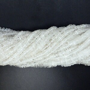 Crystal Quartz Disk Beads-- FIVE (5) STRANDS of Gorgeous Clear Beads ...