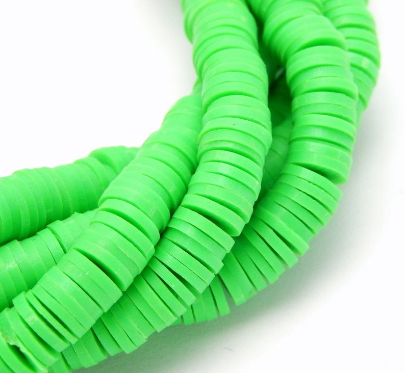 Neon Green Fimo Disc Bead Strand 1 STRAND S71B1-01 - Etsy