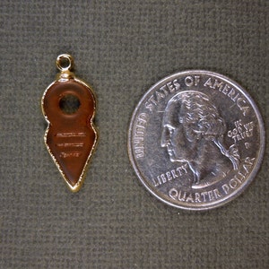 Amber Colored Arrow Charm Pendant-- 24k Gold Edged Amber Arrow Charm ...