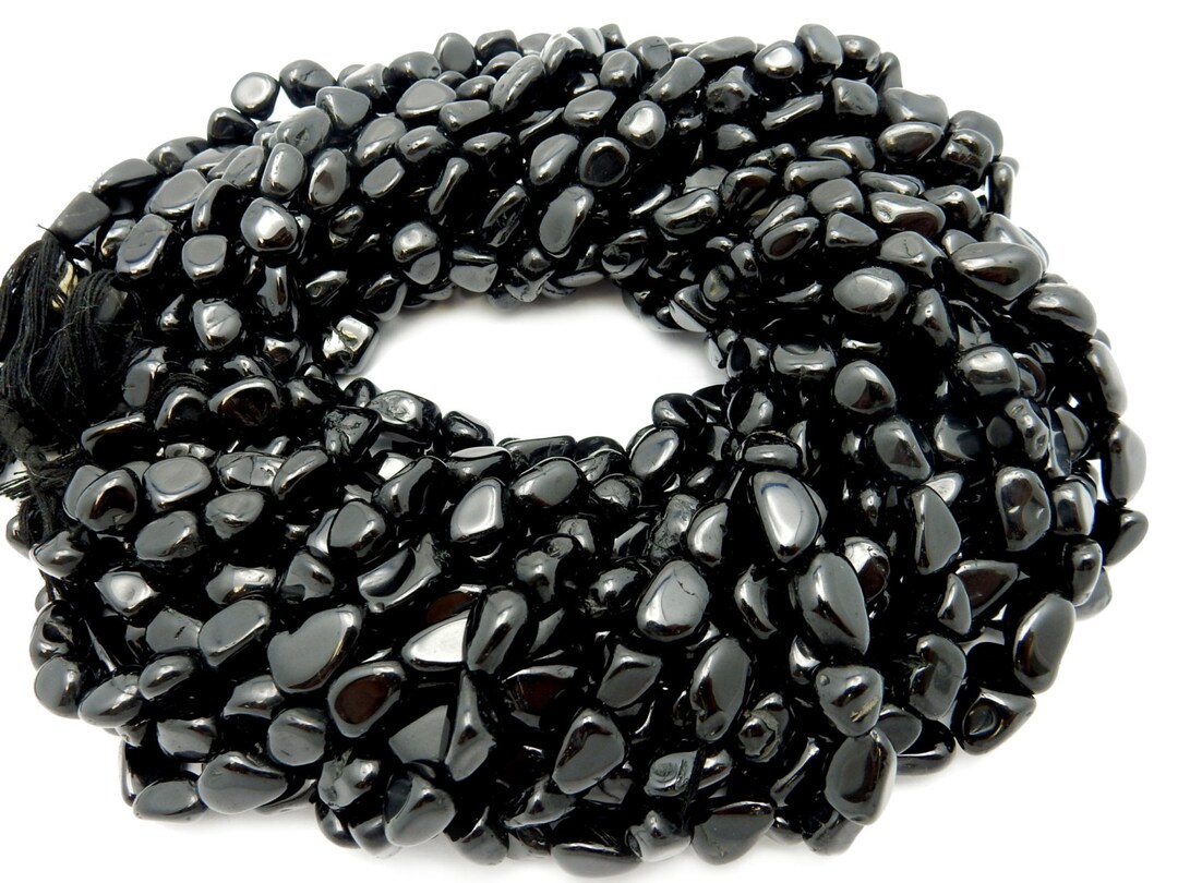 Black Onyx Beads-- Black Onyx Freeform Beads -- ONE (1) Full STRAND ...