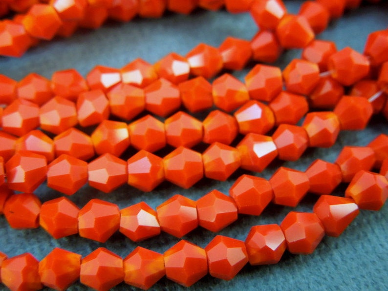 Chinese Crystal Beads 5mm Orange Faceted Bicone Chinese - Etsy
