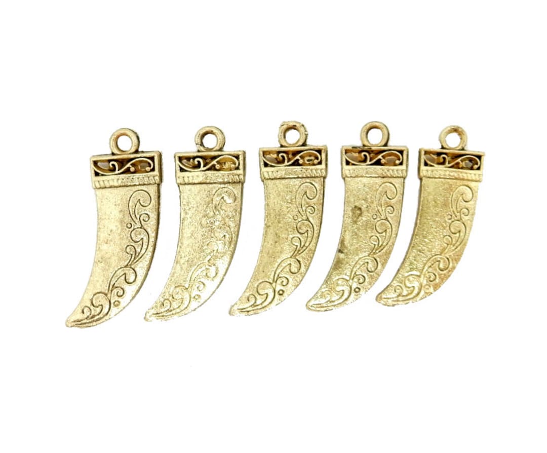 Horn Pendant Brass - Horn Charm HRB (S65B3-03) - Etsy