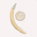 White Bone Sideways Horn Double Bail Pendant With Electroplated Silver ...