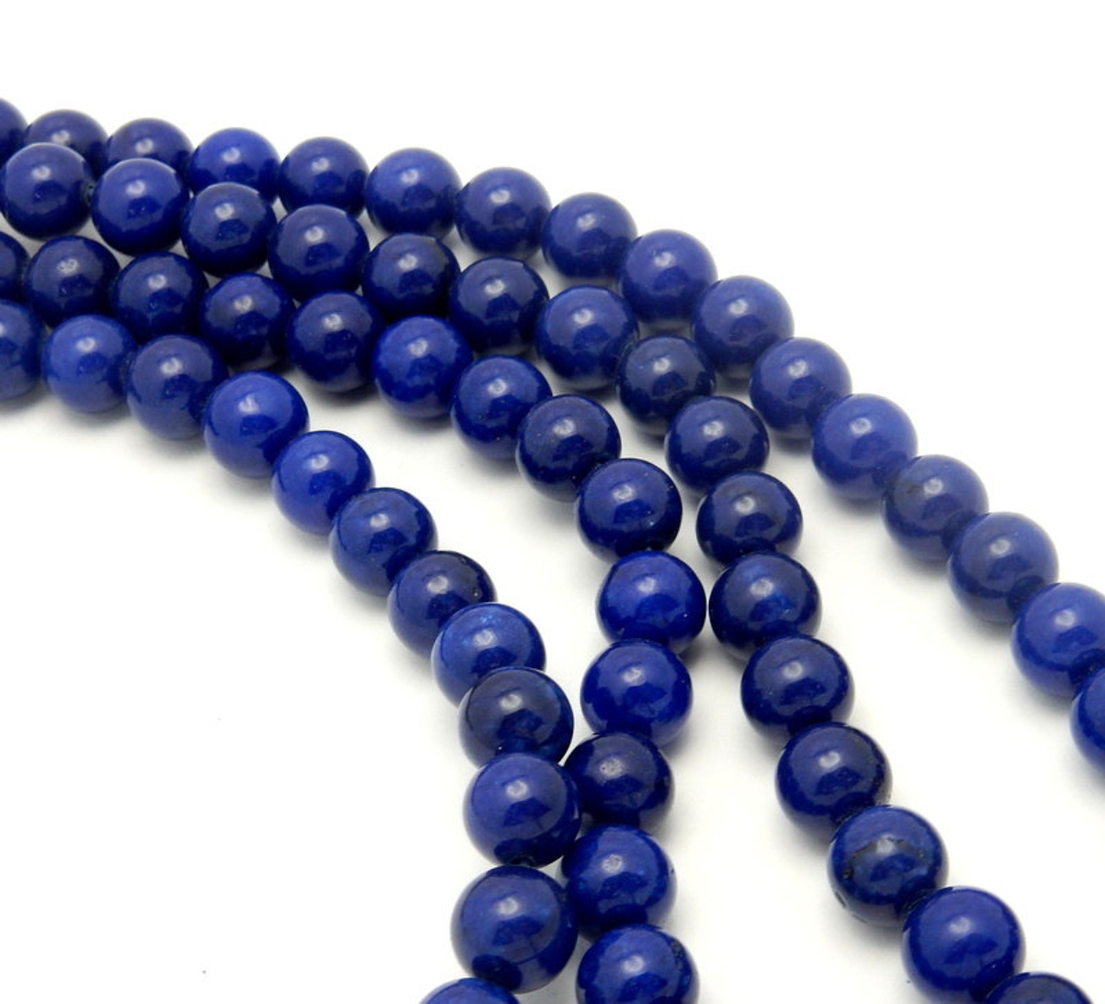 Dark Blue Quartz Beads - 8mm Round Blue Quartz Beads - 1 STRAND (S89B5 ...