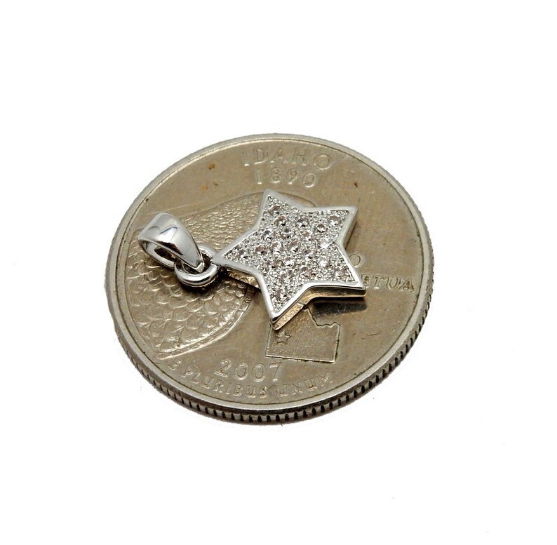 Rhinestone Star Charm Silver Plated Rhinestone Pendant With | Etsy