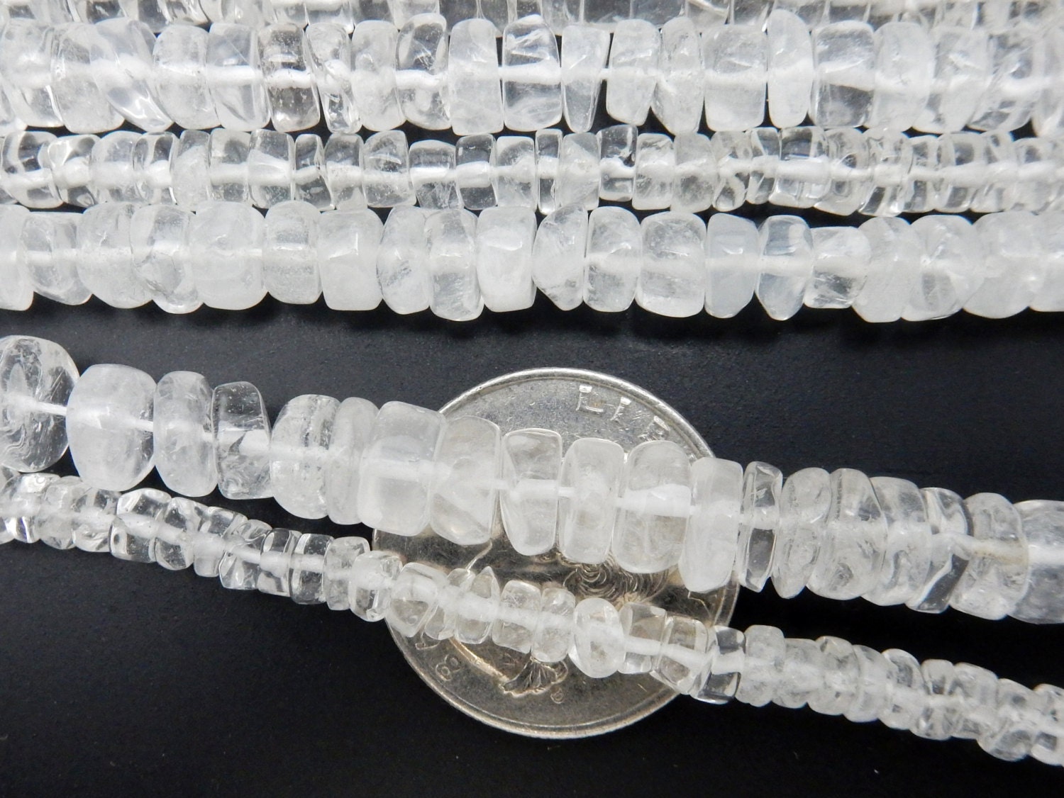 Crystal Quartz Disk Beadsgorgeous Clear Beads ONE 1 - Etsy