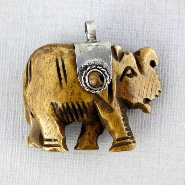 Carved Bone Elephant - Etsy