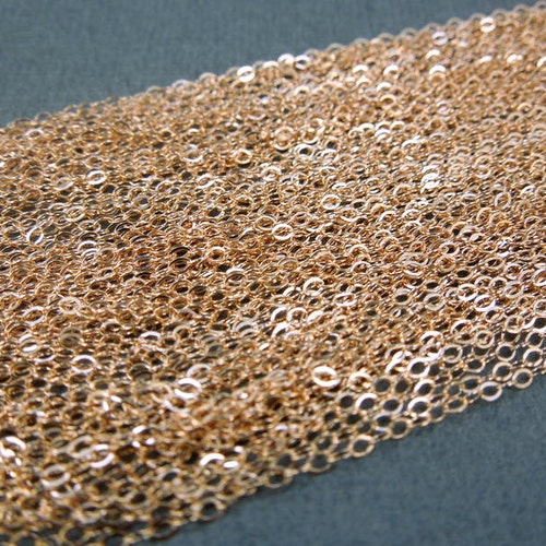 Rose Gold Chain Textured Gold Over Sterling Oval and Round | Etsy