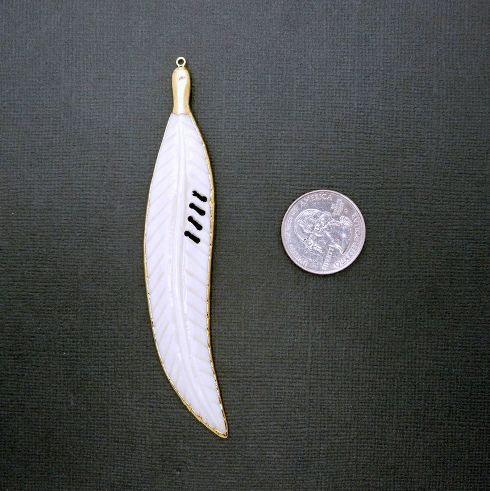 Bone Feather Pendant-- Extra LARGE White Carved Bone Feather Pendant ...