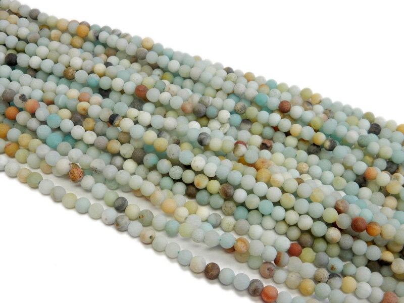 Amazonite Tiny Matte Round Beads 5mm ONE STRAND | Etsy