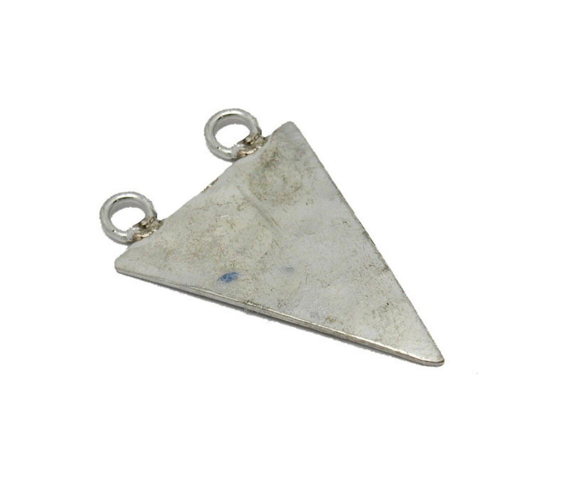 Hammered Silver Toned Triangle Double Bail Pendant | Etsy