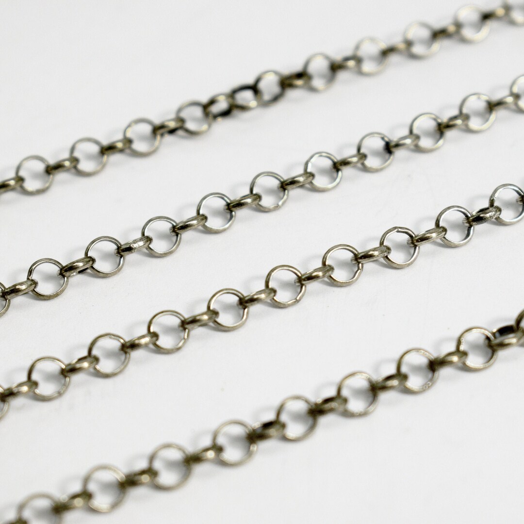 Sterling Silver Hoop Chain 5mm -- BY FOOT (CHN-470) - Etsy