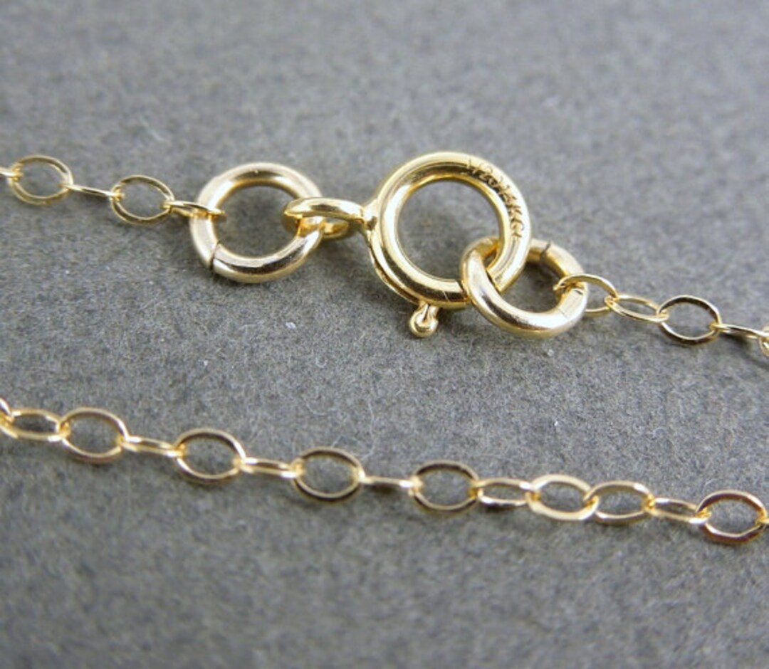 Gold Fill 14kt Chain Finished 24" Flat Cable 1.3mm BULK 10 Chains - Etsy