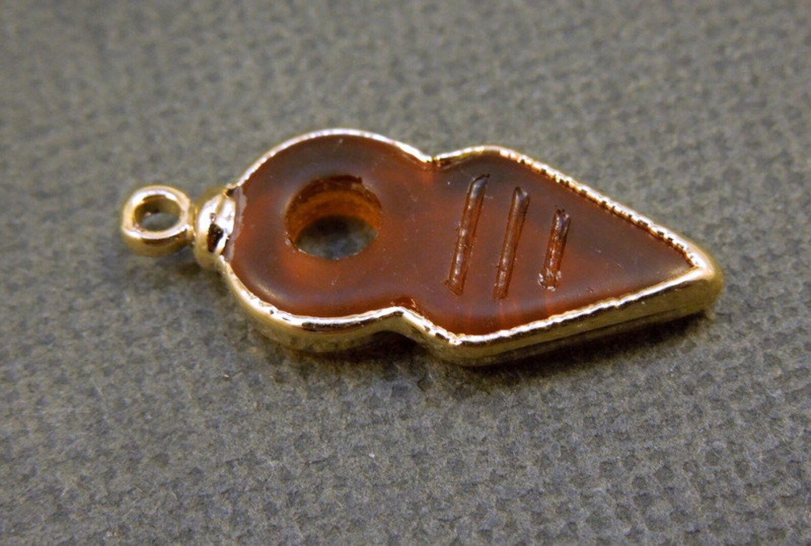 Amber Colored Arrow Charm Pendant 24k Gold Edged Amber Arrow - Etsy