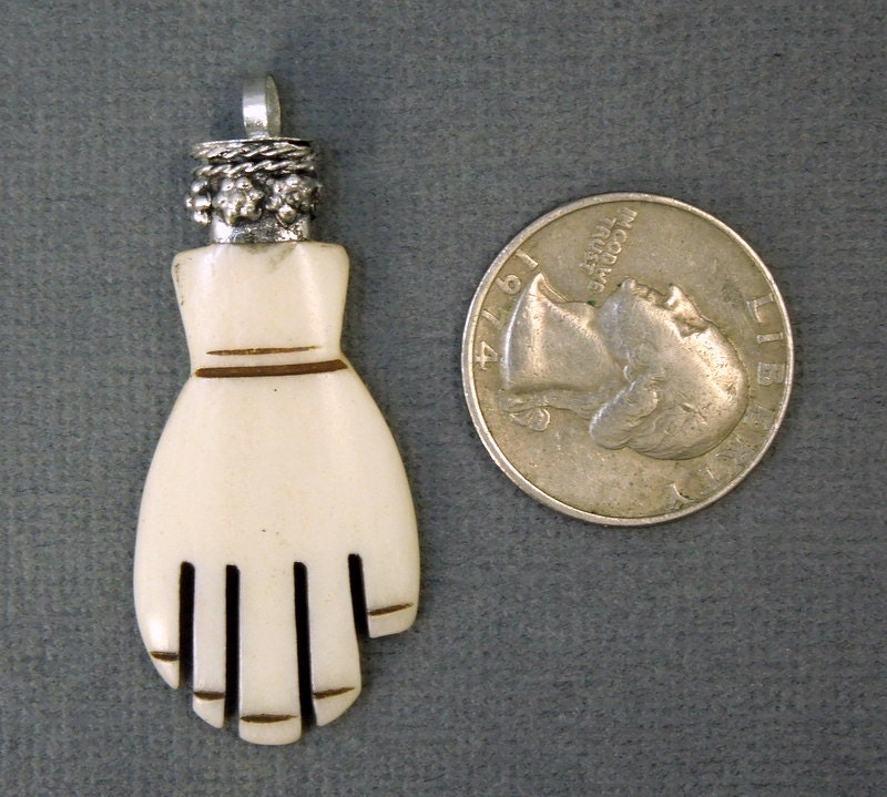 Tibetan Pendant White Hand of Buddha Pendant With Silver - Etsy