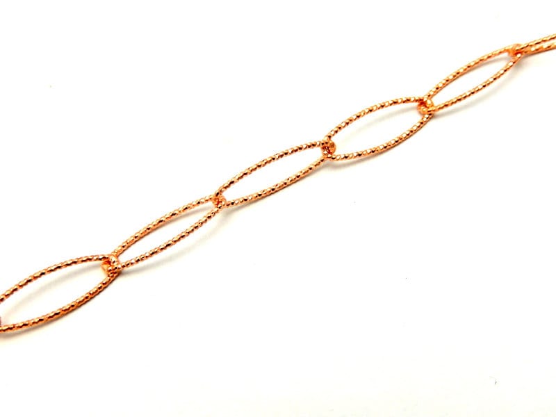 Rose Gold Chain Textured Gold Over Sterling Oval Chain Oval | Etsy