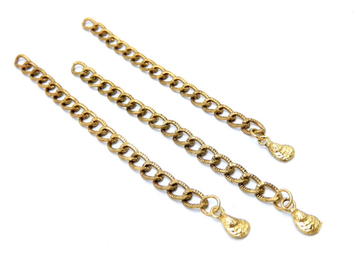 Extension Chain Antique Gold Toned 4.5 Inch Extention | Etsy