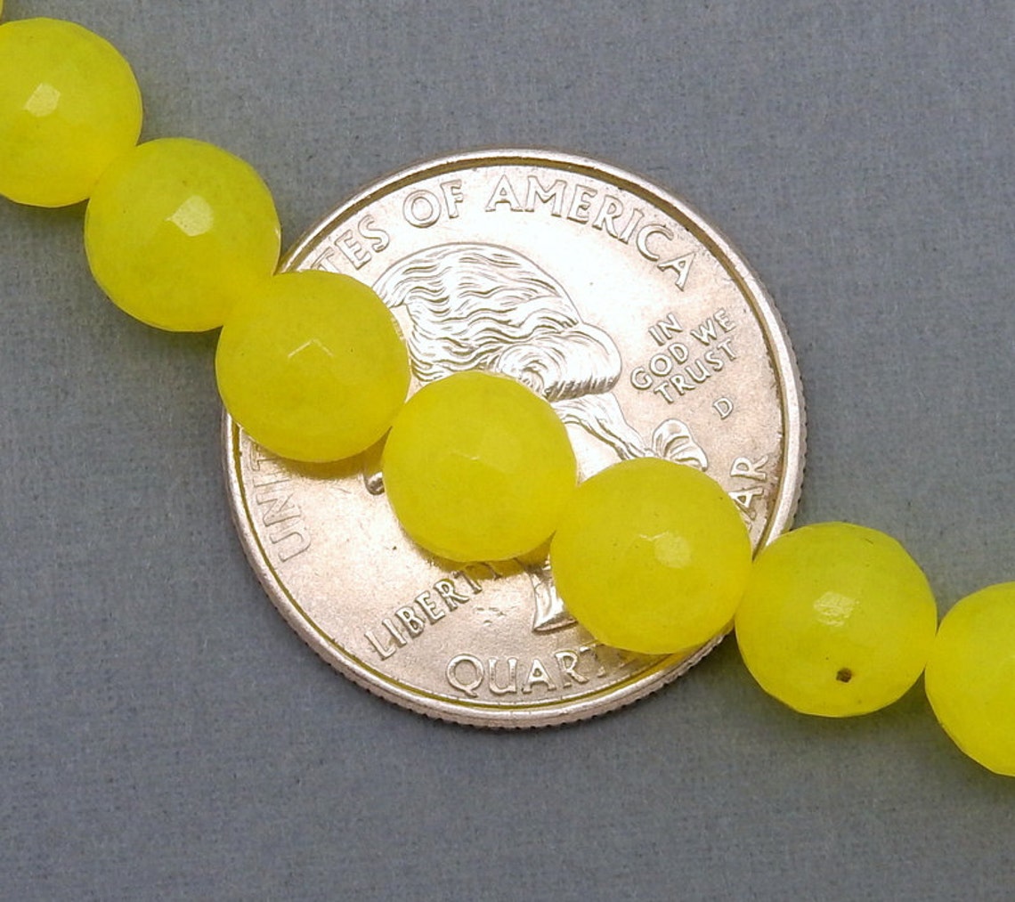Bright Yellow Jade Beads Dyed Jade 7mm Rondelle Beads - Etsy