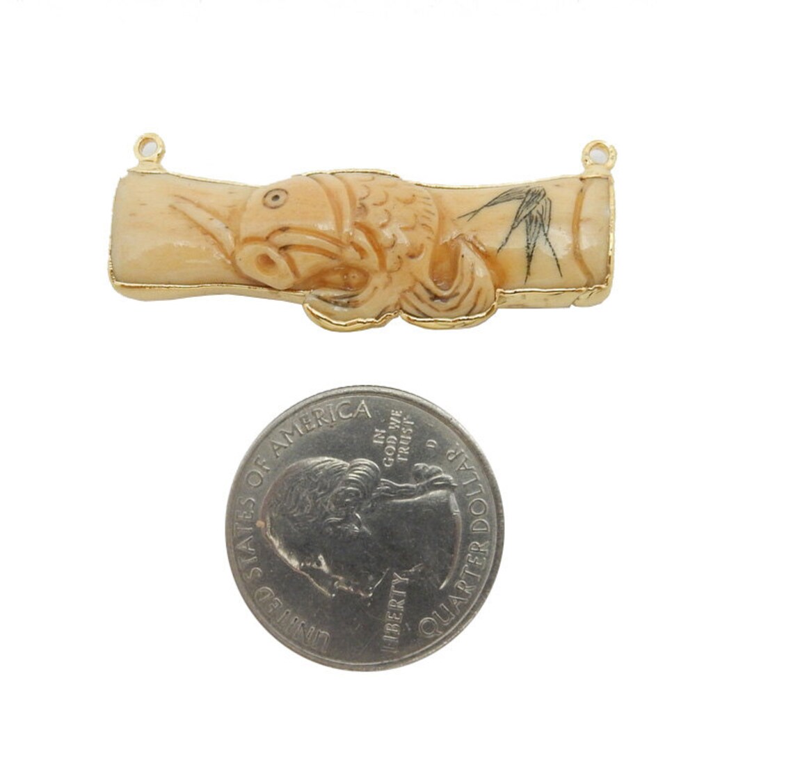 Koi Fish Connector Koi Fish Bone Double Bail Pendant With - Etsy